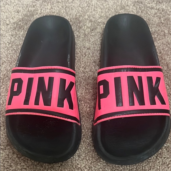 PINK Victoria's Secret | Shoes | Pink Victorias Secret Neon Pink Slide ...